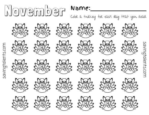 Free Printable Monthly Reading Charts for Kids - Saving Talents