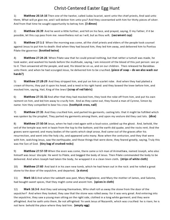 DIY Resurrection Easter Eggs: A Christ Centered Easter Egg Scavenger Hunt