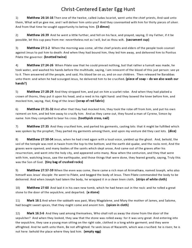 DIY Resurrection Easter Eggs: A Christ Centered Easter Egg Scavenger Hunt