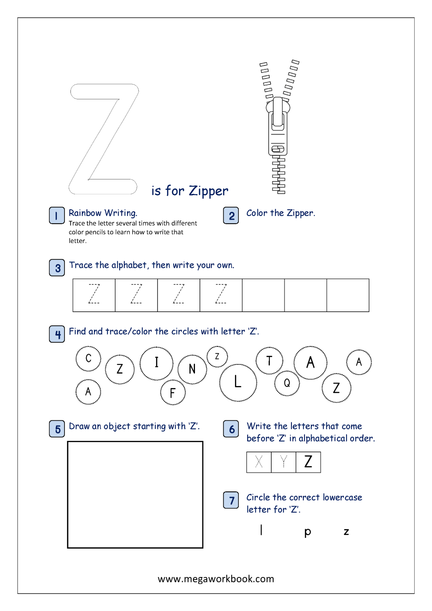 Free Letter Z Crafts, Printables, Activities, and Worksheets - Saving ...