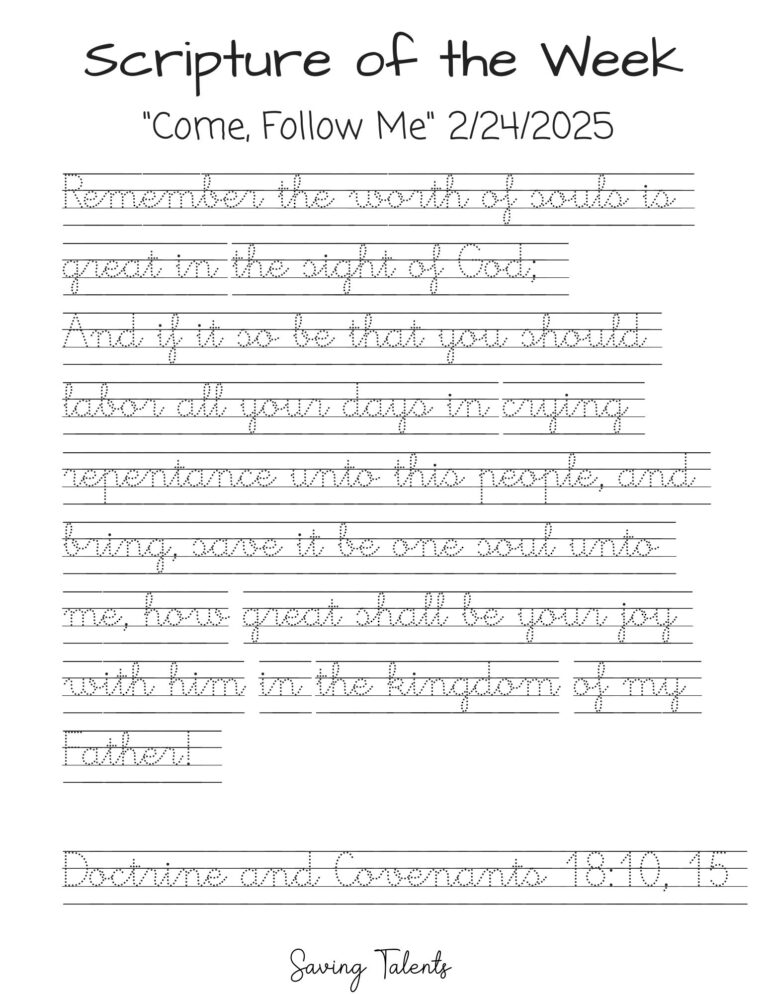 Come Follow Me 2/24/2025 - Devotionals & FHE for Kids