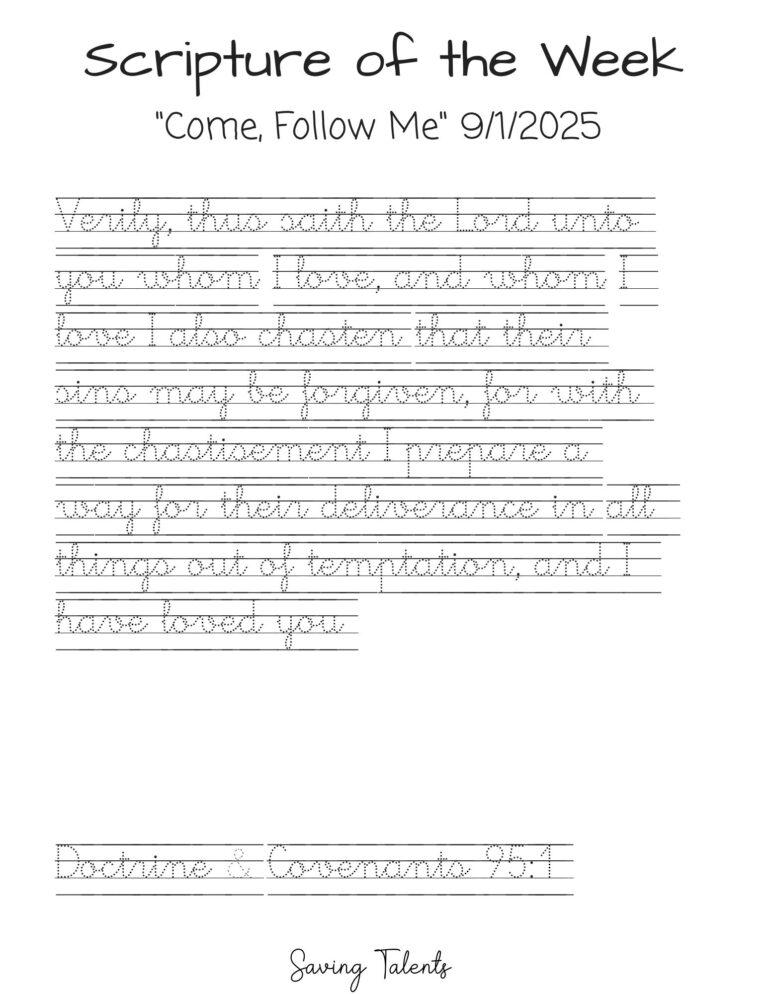 Come Follow Me 9/1/2025 - Devotionals & FHE for Kids