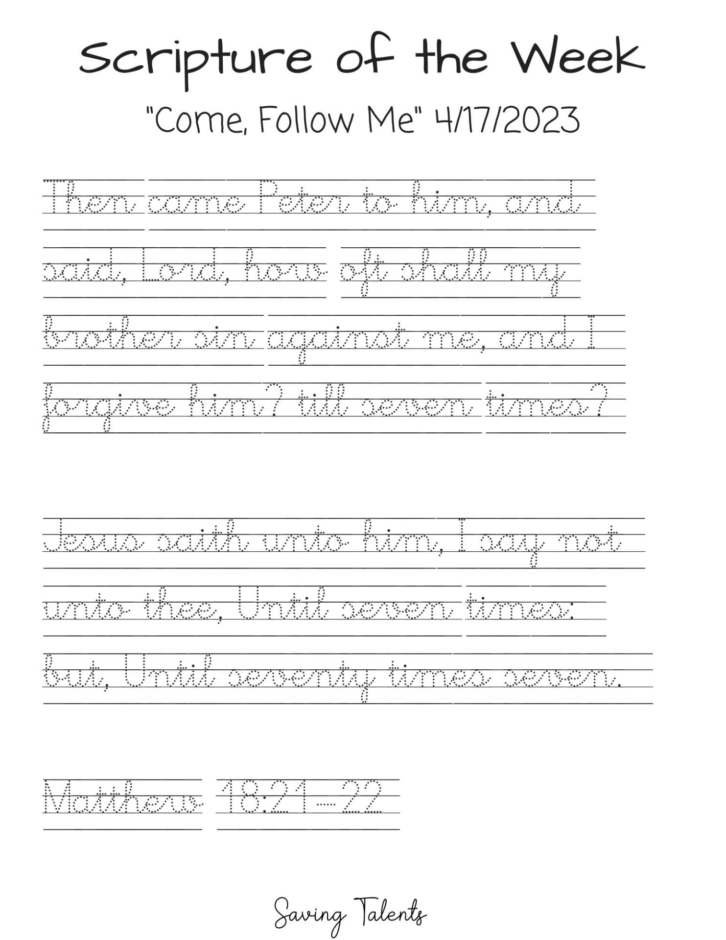 Come Follow Me 4/17/2023 – Devotionals & FHE for Children