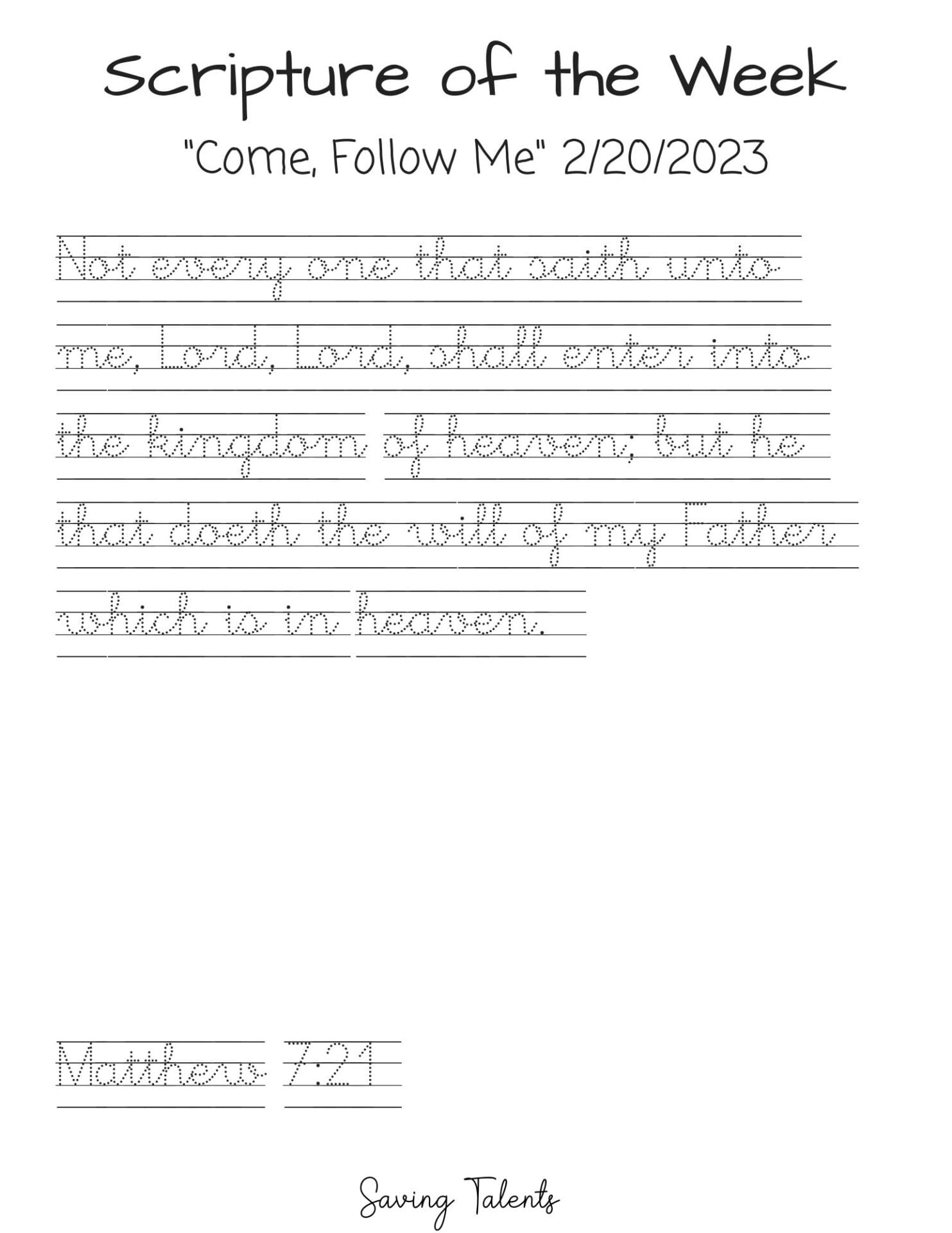 Come Follow Me 2/20/2023 – Devotionals & FHE for Children