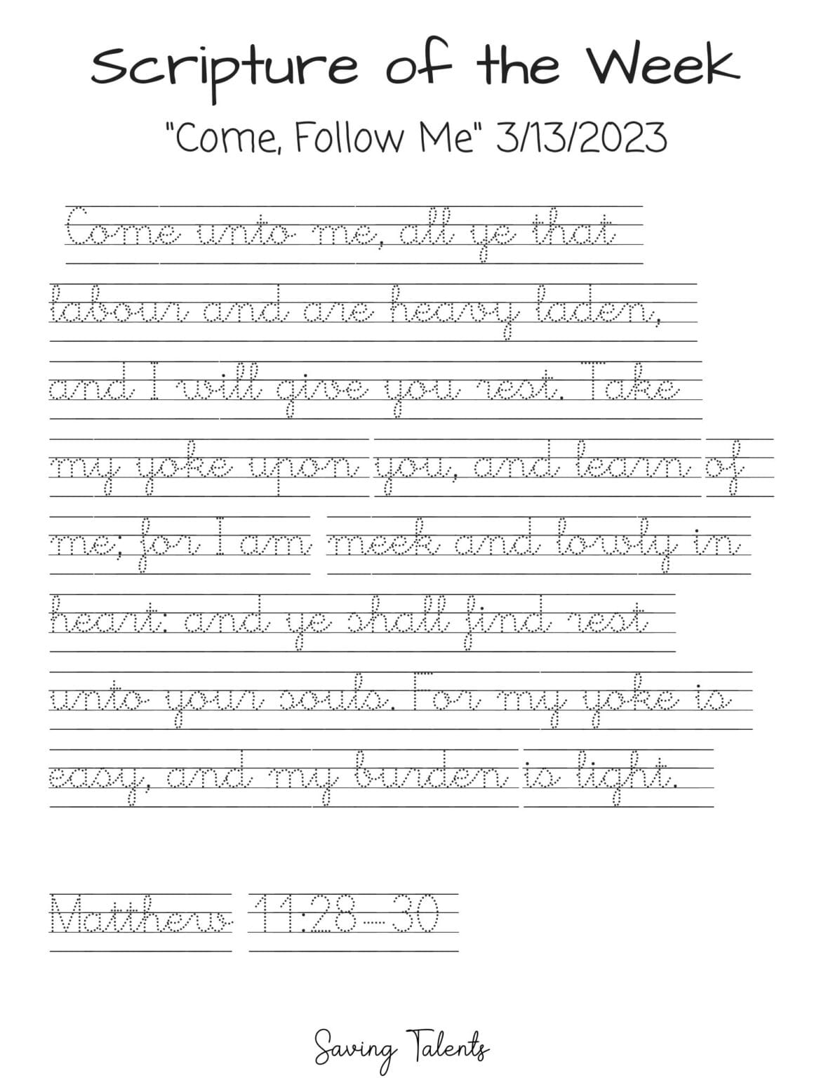 Come Follow Me 3/13/2023 – Devotionals & FHE for Children