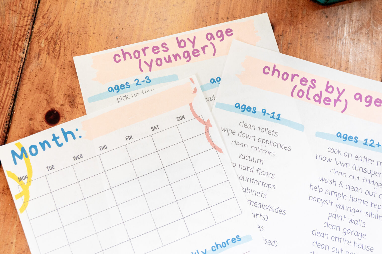 You'll Love Our Free Printable Chore Charts For Kids With This Age ...