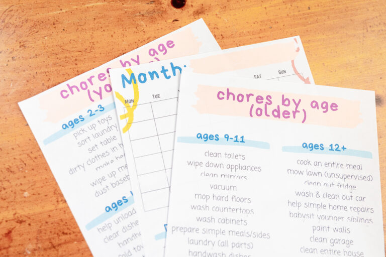 Free Printable Chore Charts for Kids (with Age-Appropriate Chores List)