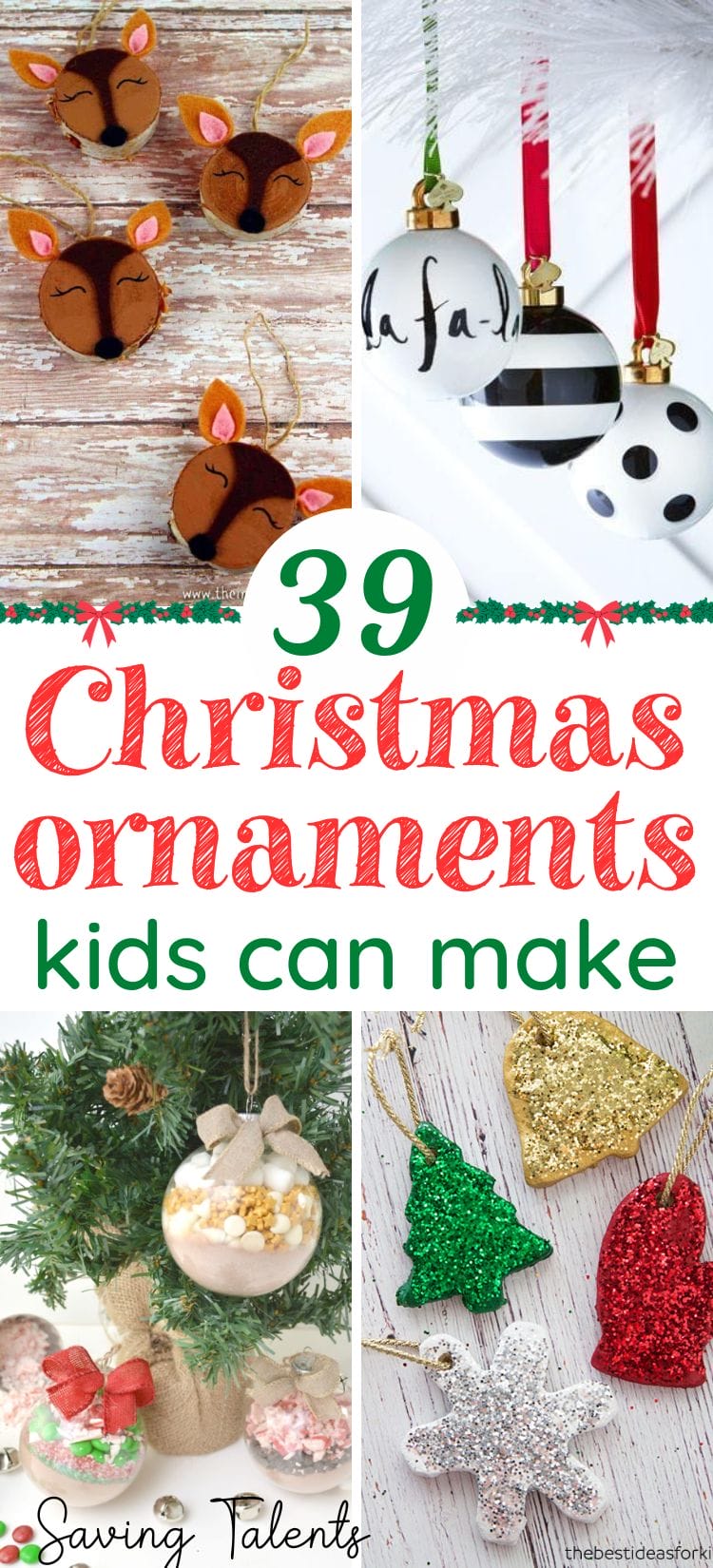 39 Kid DIY Christmas Ornaments - Saving Talents