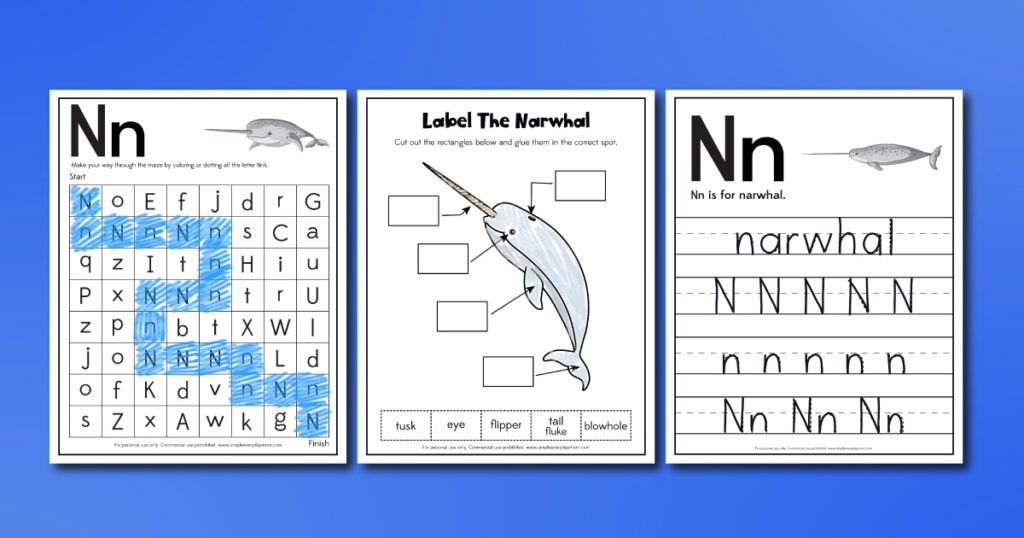 Free Letter N Printables, Worksheets, and Crafts - Saving Talents