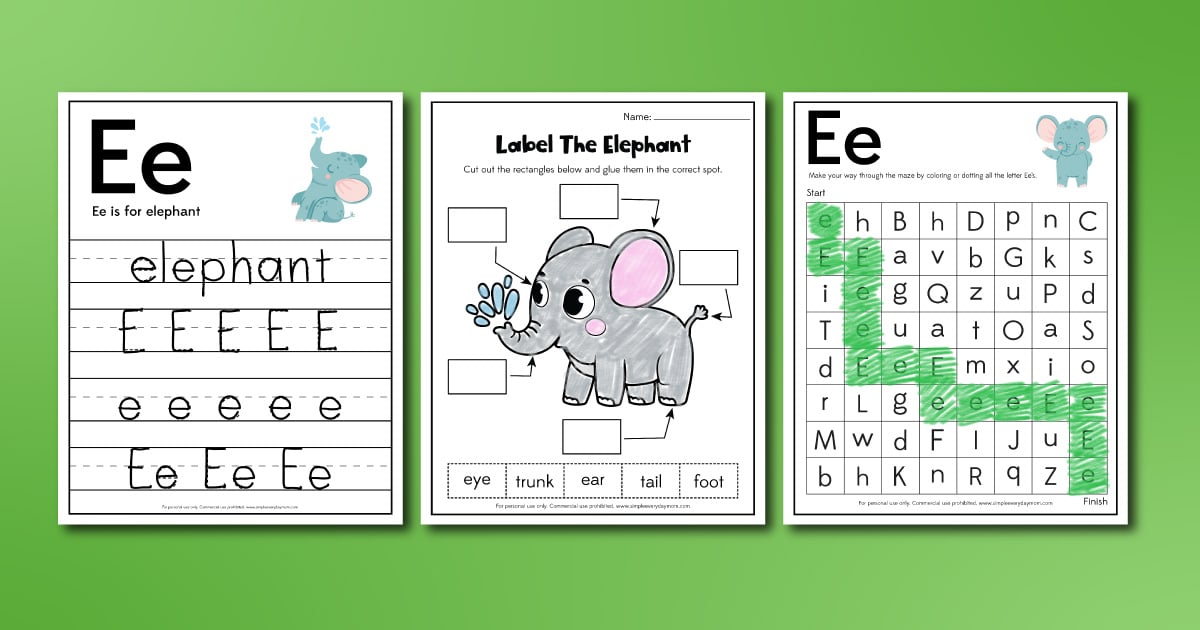 8 Letter E Crafts & Printables for Kids - Saving Talents