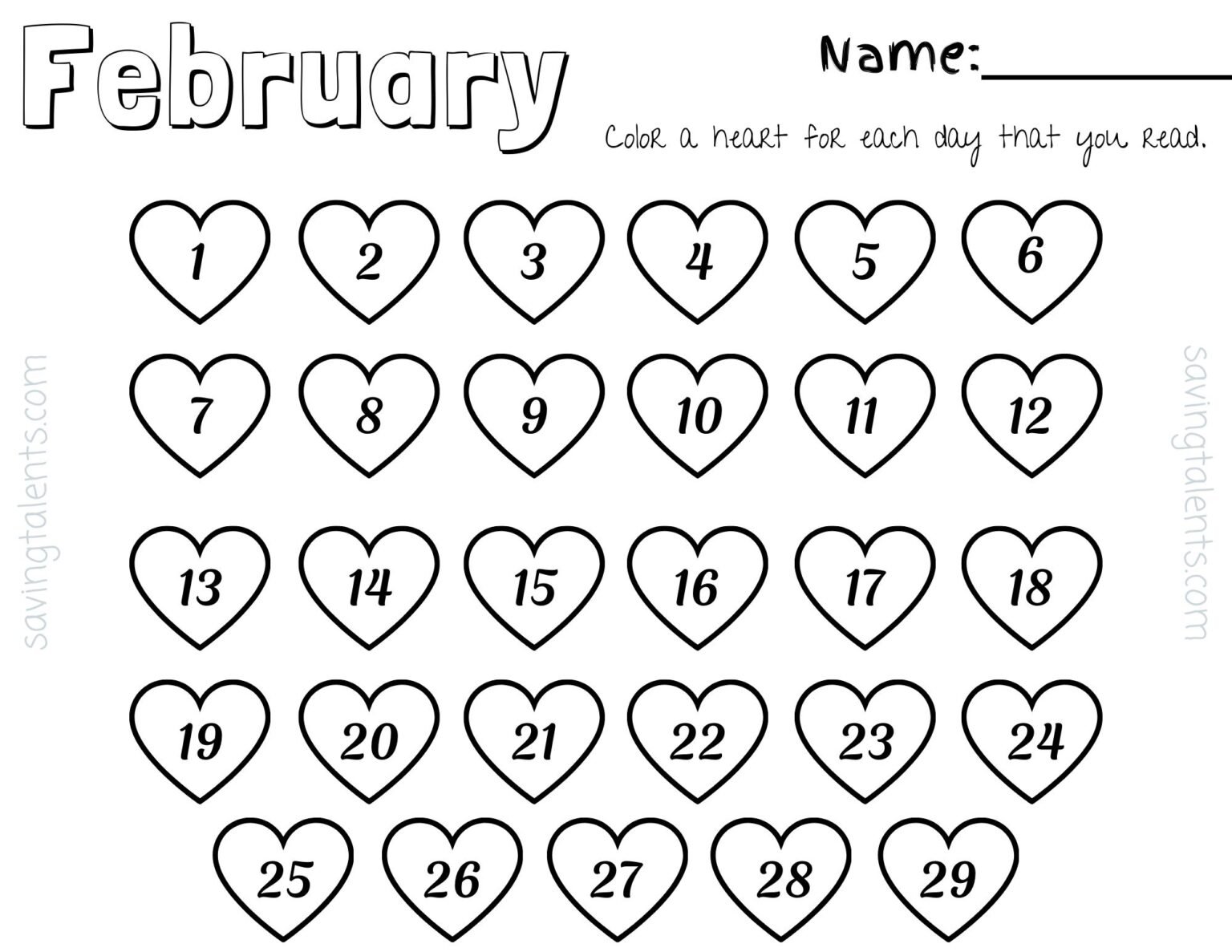 Free Printable Reading Charts for Kids (Month by Month) - Saving Talents