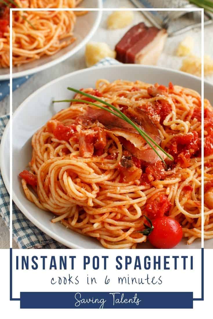 Super Easy Six-Minute Instant Pot Spaghetti Recipe - Saving Talents