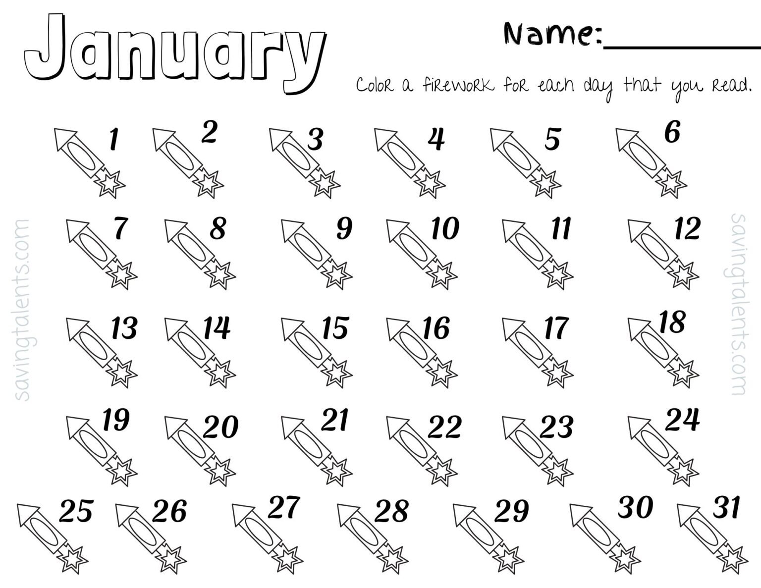 Free Printable Reading Charts for Kids (Month by Month) - Saving Talents