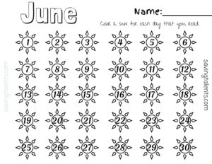 Free Printable Reading Charts for Kids (Month by Month) - Saving Talents