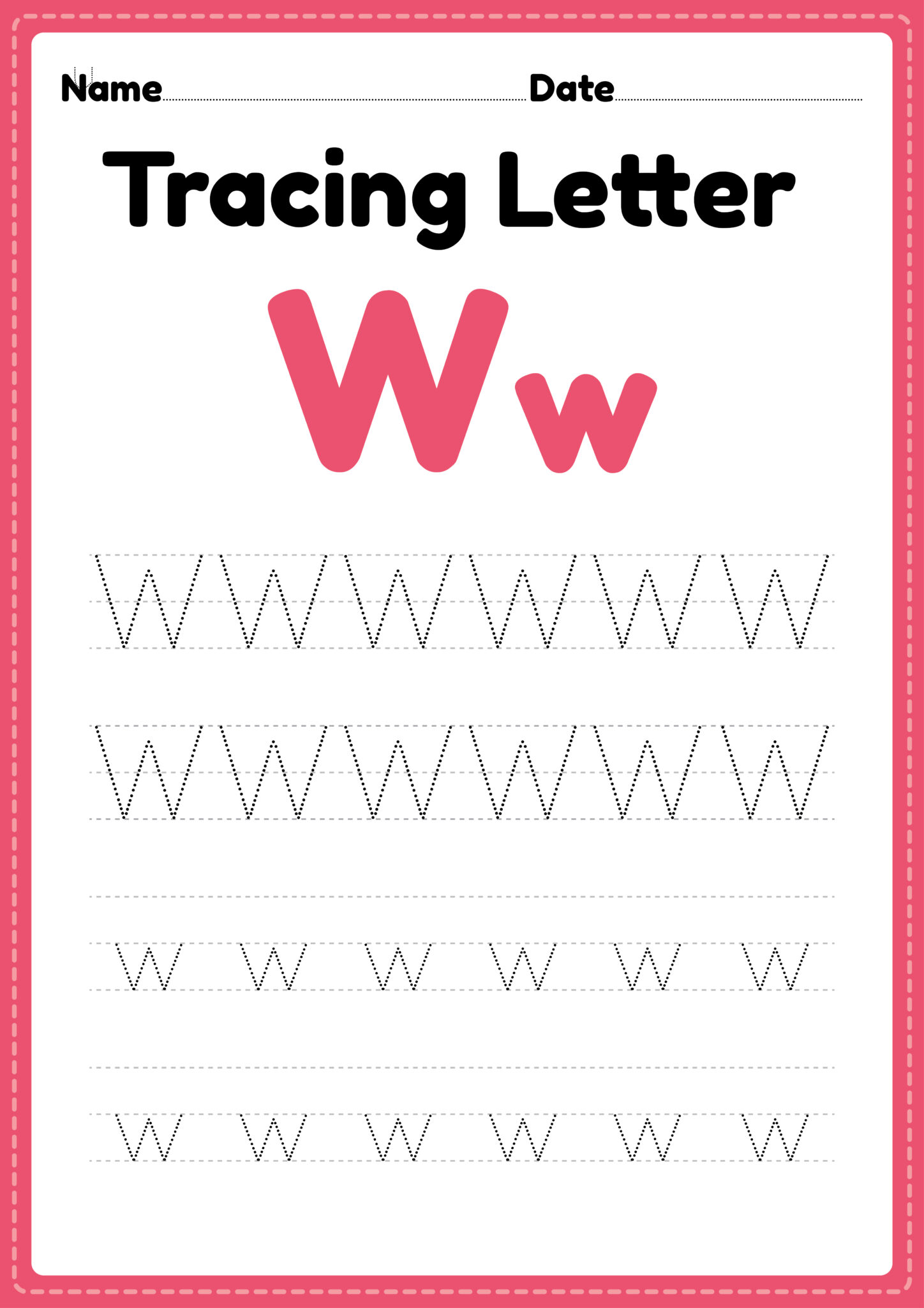 Free Letter W Worksheets, Crafts, Printables, and Activities - Saving ...