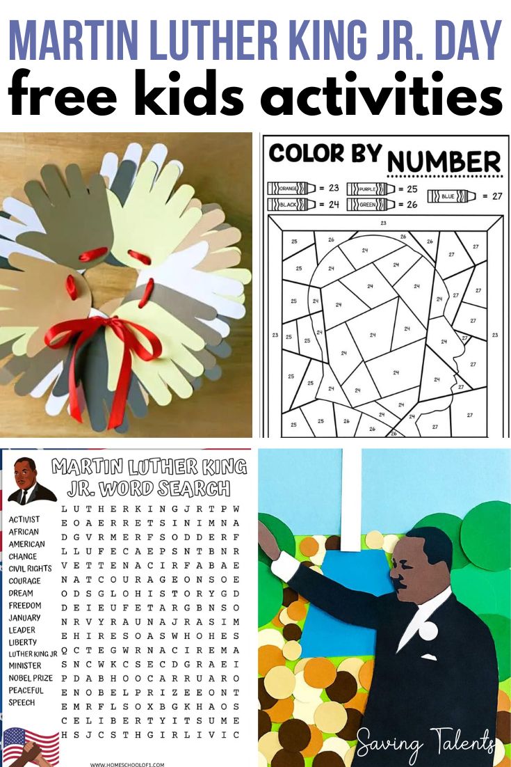 National Martin Luther King, Jr. Day Activities and Crafts for Kids ...