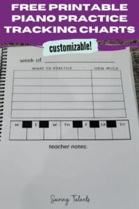 Free Printable Piano Practice Tracking Charts - Saving Talents