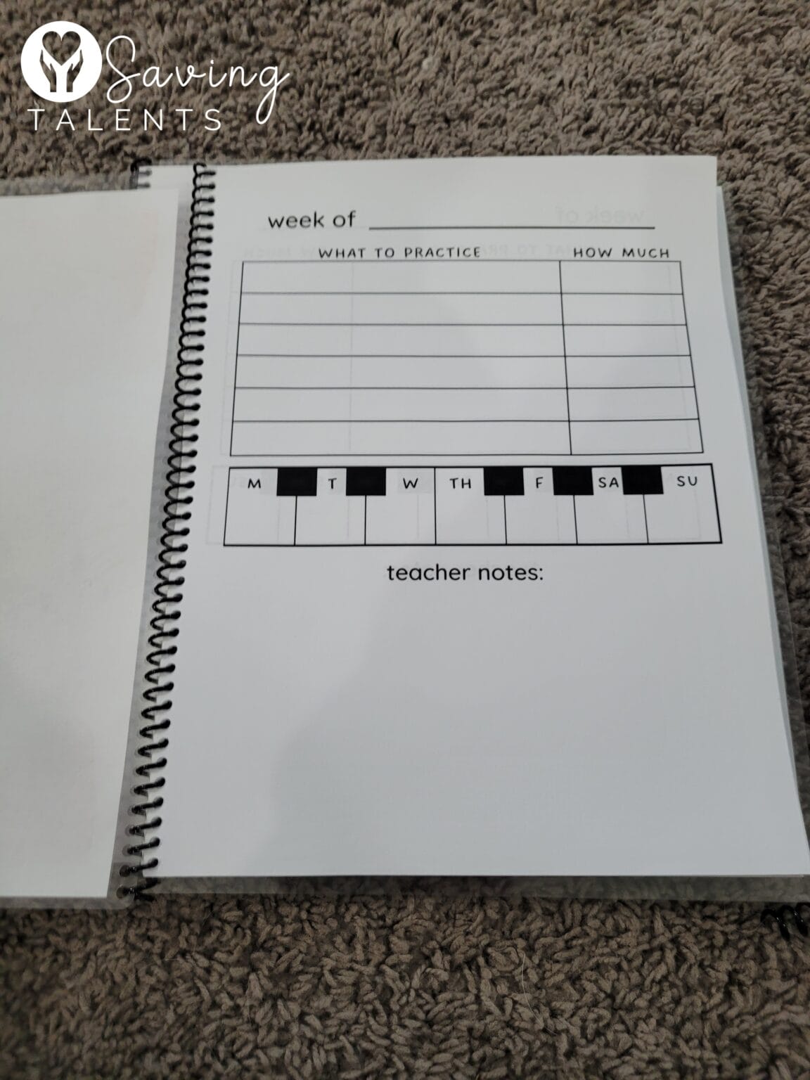 Free Printable Piano Practice Tracking Charts - Saving Talents