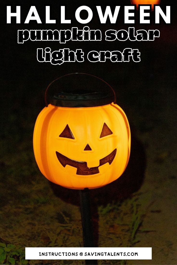 Pumpkin Jack-o-Lantern Solar Light Craft - Saving Talents