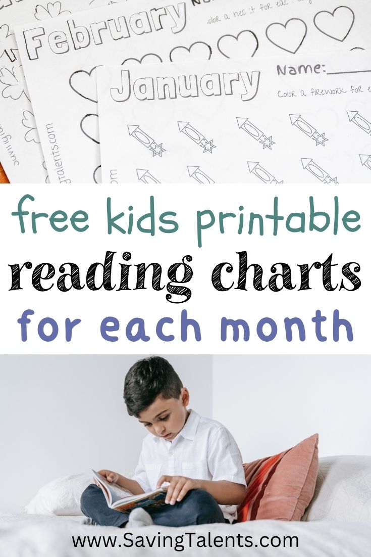 Free Printable Reading Charts for Kids (Month by Month) - Saving Talents