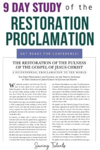 Restoration Proclamation Study by Paragrah - Saving Talents
