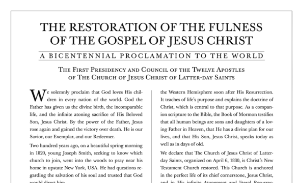 30 Day Study of the Restoration of the Gospel for Kids & Adults