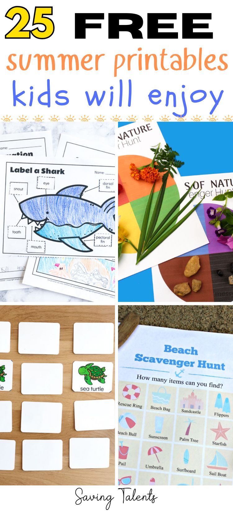 26 Free Summertime Printables for Kids To Keep Them Busy! - Saving Talents