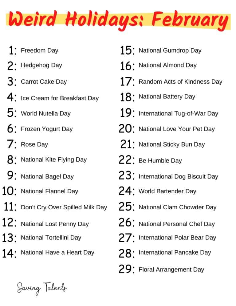 Strange, Quirky & Weird Holidays Calendar You Never Knew Existed ...