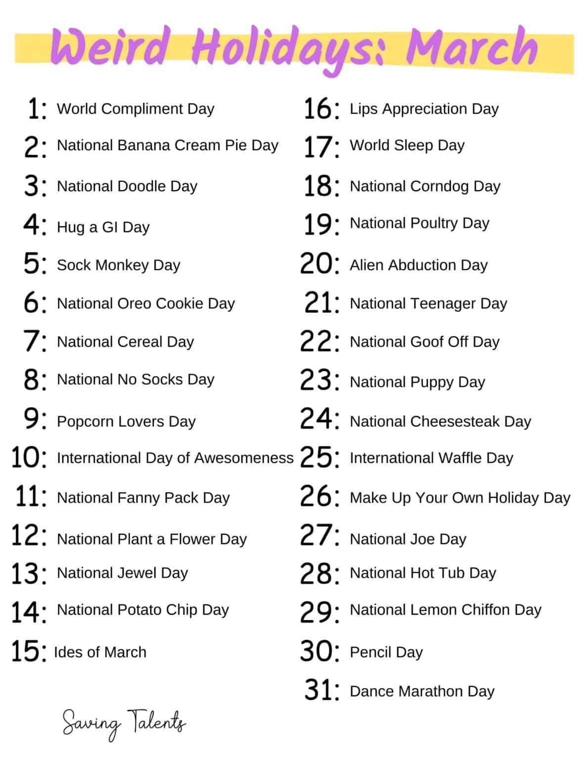Strange, Quirky & Weird Holidays Calendar You Never Knew Existed ...
