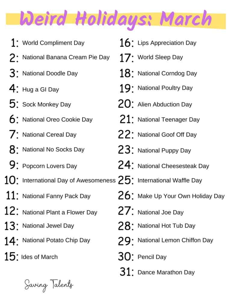 Strange, Quirky & Weird Holidays Calendar You Never Knew Existed ...