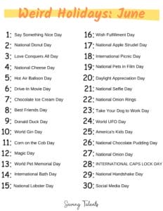 Strange, Quirky & Weird Holidays Calendar You Never Knew Existed ...