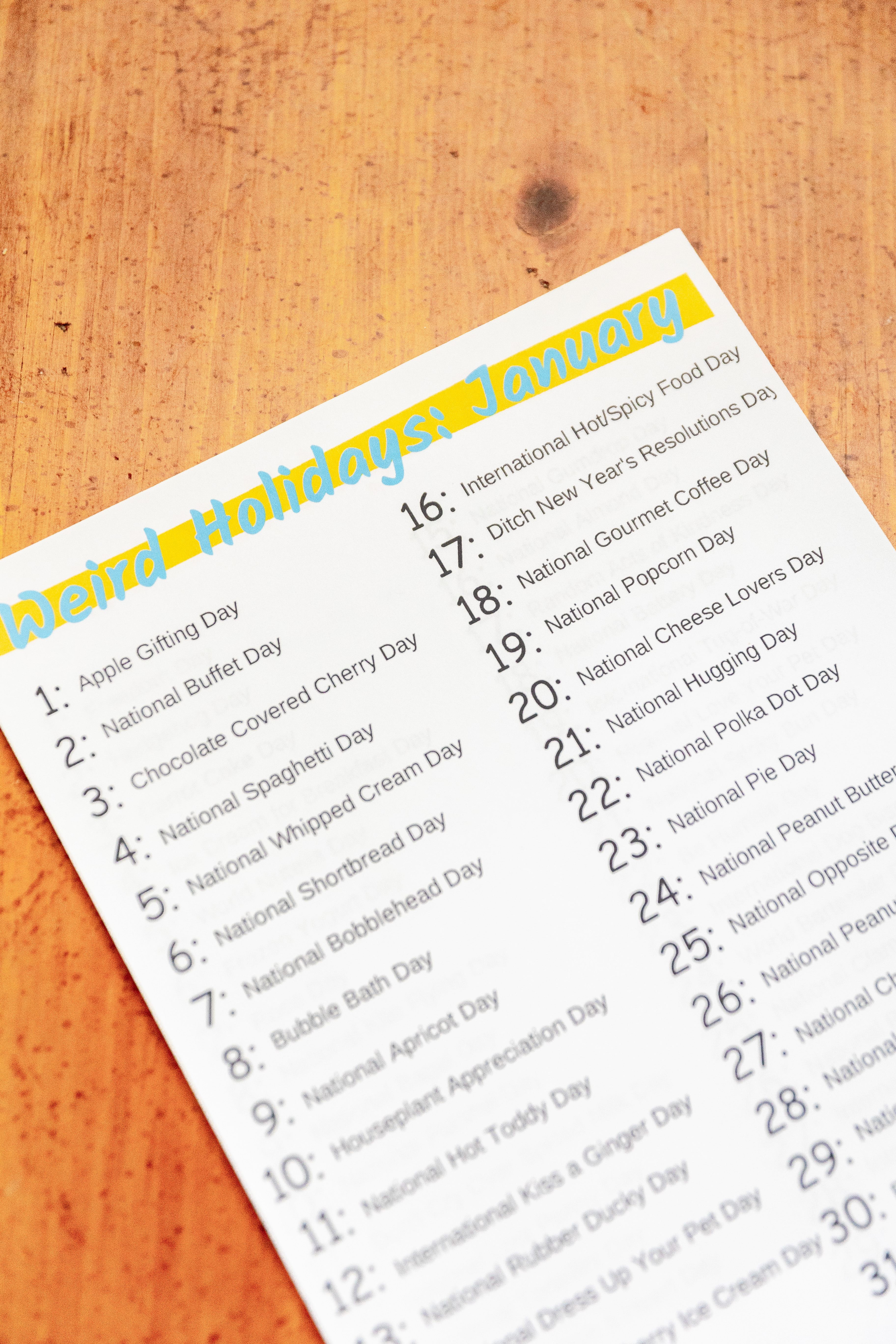 Strange, Quirky & Weird Holidays Calendar You Never Knew Existed ...