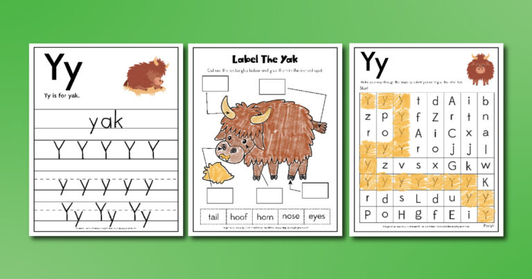 Free Letter "Y is for" Crafts, Worksheets, Printables, and Activities